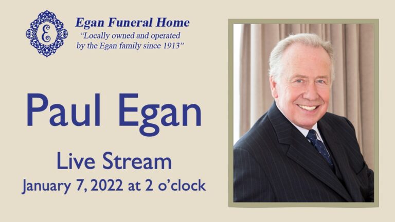 Paul Gerald Egan - Egan Funeral Home